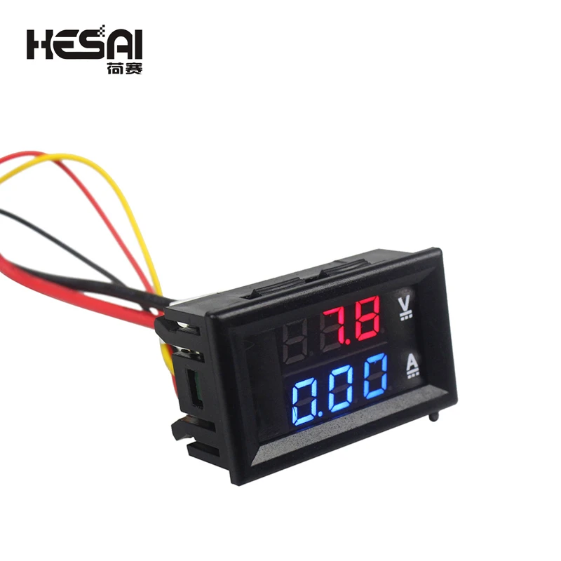 High Quality DC 100V 10A Voltmeter Ammeter Blue + Red LED Amp Dual ...