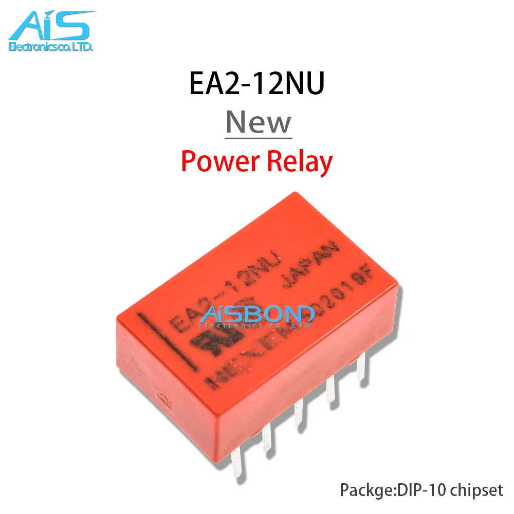 Nuevo EA2-5NU EA2 12NU 5V 12VDC DC5V 12V DIP10, relé de señal, 5 unids/lote, EA2-12NU