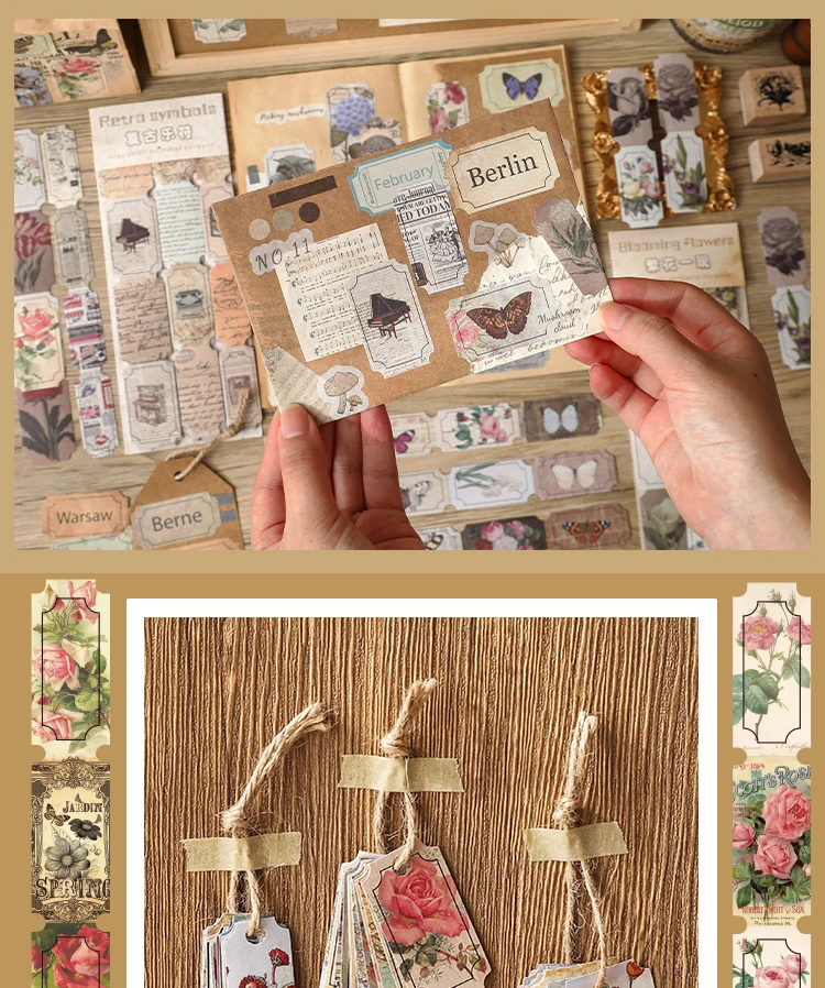 STICKER SCRAPBOOKING,6--Autocollant Kawaii rétro fleur fée déchet ...