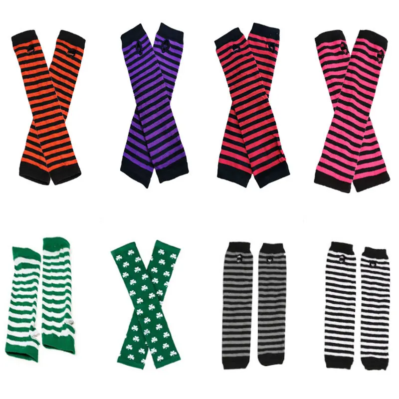 New Fashion Long Glove Arm Cover Classic Black and White Striped ...