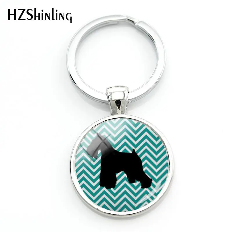 2020-Fashion-Cute-Dogs-Key-Chains-Key-Rings-Schnauzer-Silhouette-Glass ...