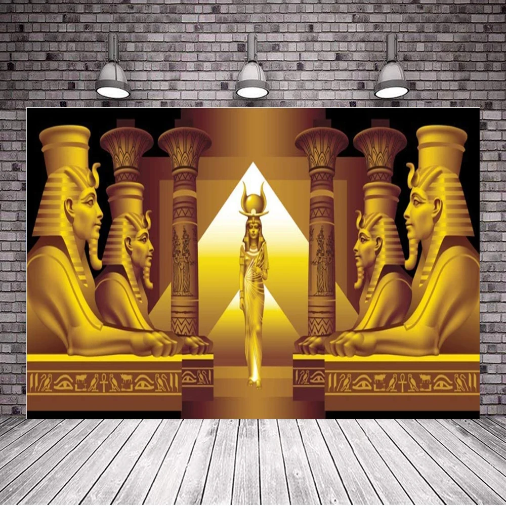 Golden Ancient Egypt Photography Backdrop Pharaoh Ancient Sphinx Egypt ...
