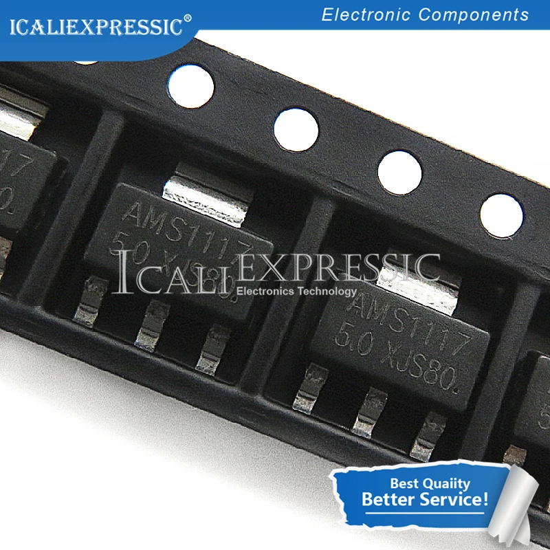 Regulador lineal AMS1117 5.0 LM1117 SOT 223 5V, 50 unidades, en Stock ...