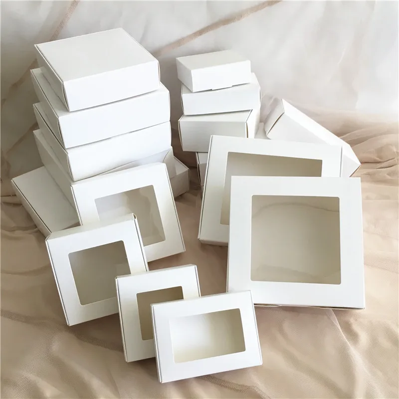 40pcs-DIY-White-box-with-window-paper-Kraft-Box-cake-Packaging-For ...