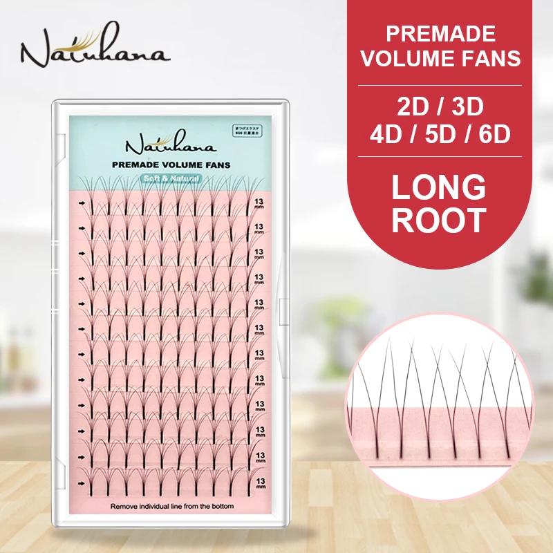 Natuhana 2d 3d 4d 5d 6d Long Stem Premade Volume Fans Faux Mink Eyelash ...
