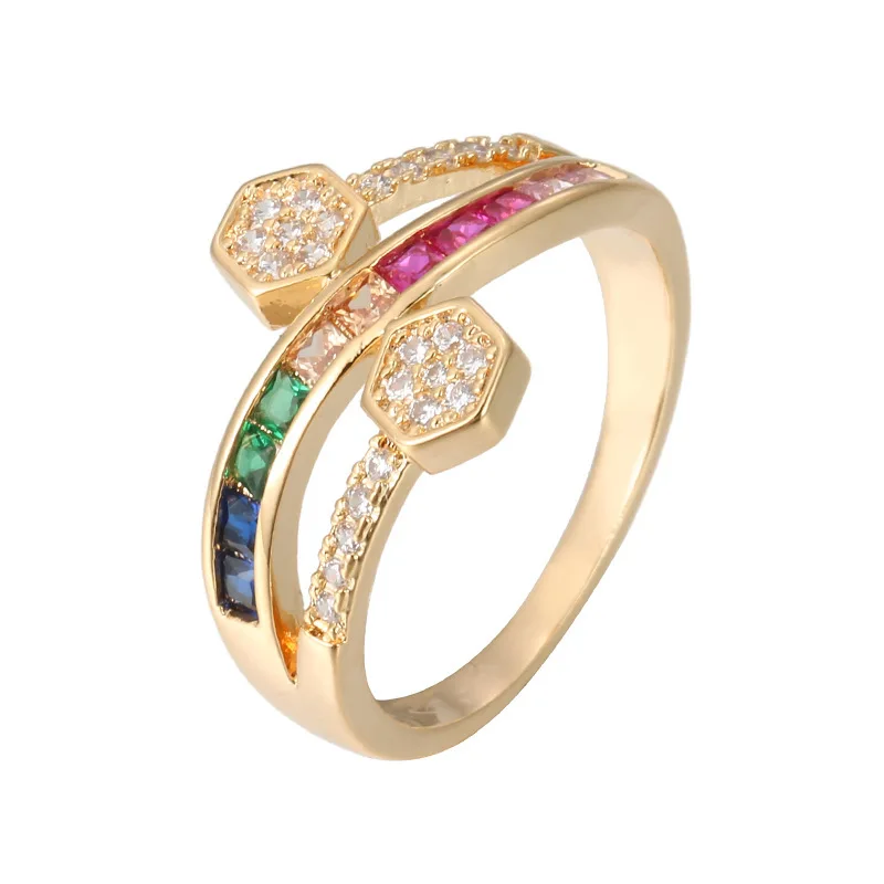 Anillo de colores de la serie arcoíris, anillo cerrado con ...