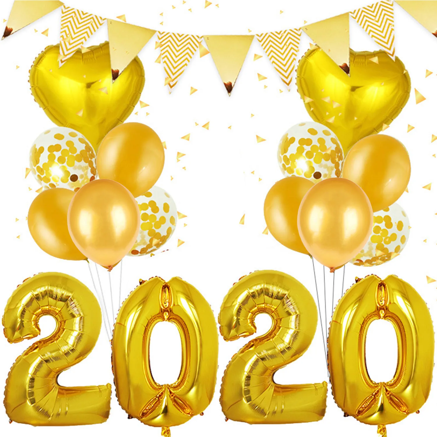 New Year Decor 2020 Happy New Year Balloons Number Foil Helium Confetti ...