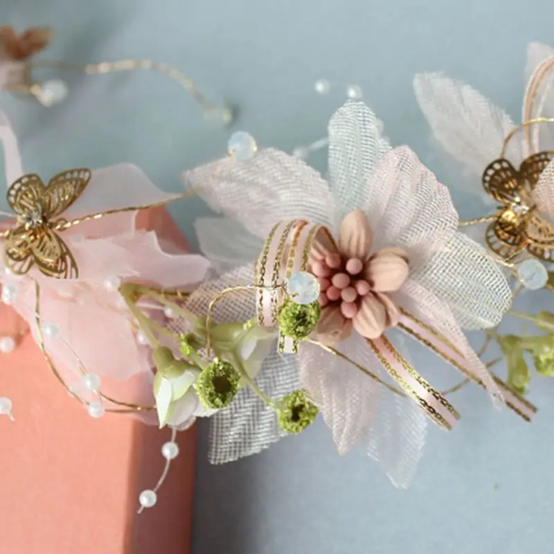 Свадебная Корона из искусственных цветов повязка на голову имитация ...