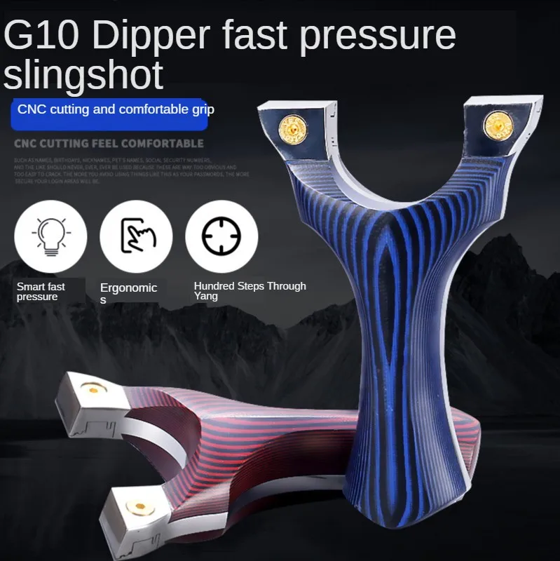 Professional Titanium Steel Slingshot With Flat Rubber Band Fast ...