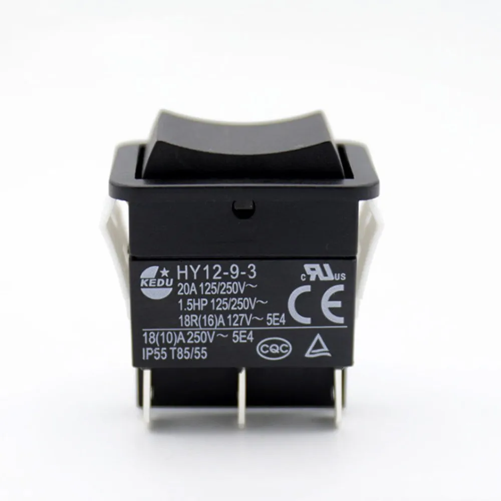 HY12-9-3 6Pins Push Button On Off On Industrial Electric Rocker Switch 125V Pushbutton Switches ...
