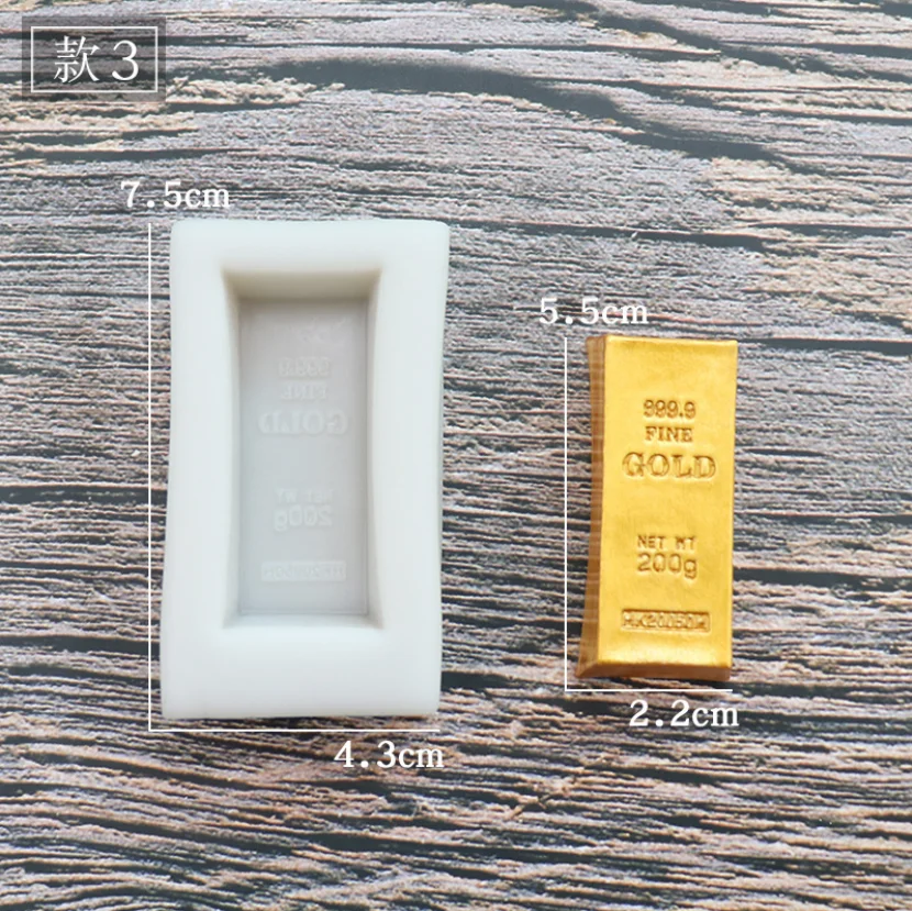 MOULE A GATEAU,6060 113--Moule à gâteau en silicone en lingot'or ...