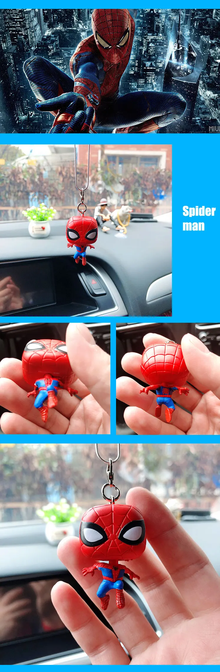 KIT D'AMENAGEMENT INTERIEUR,Rouge--Miroir de voiture Marvel Superhero ...