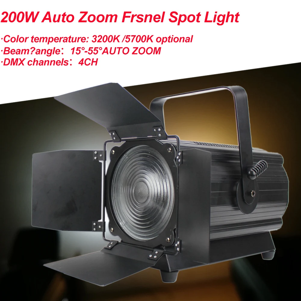 200W-Auto-Zoom-Frsnel-Spot-Light-High-Power-LED-Energy-Efficient-For ...
