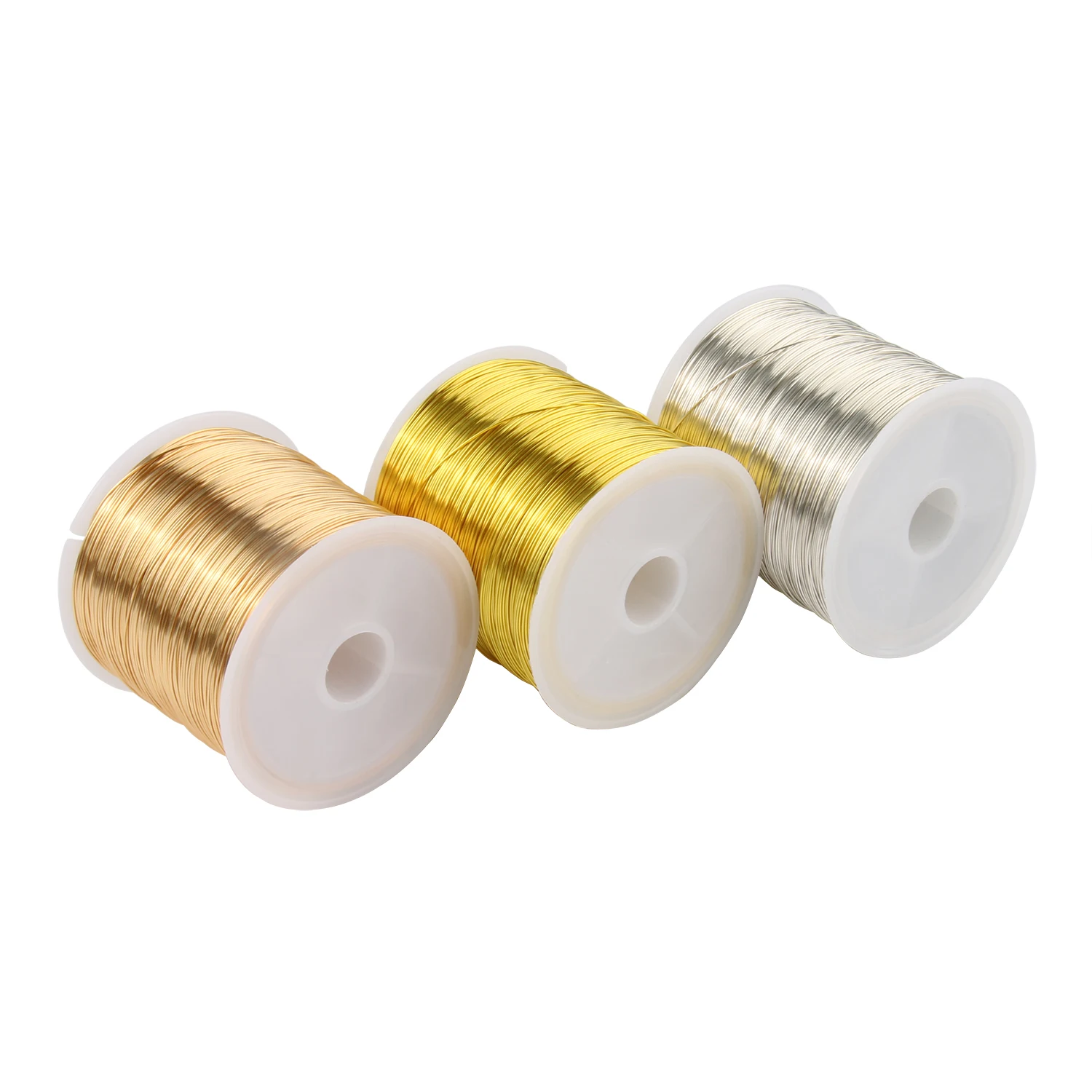 Rollo-de-100M-de-alambre-de-cobre-de-Color-dorado-y-plateado-para ...