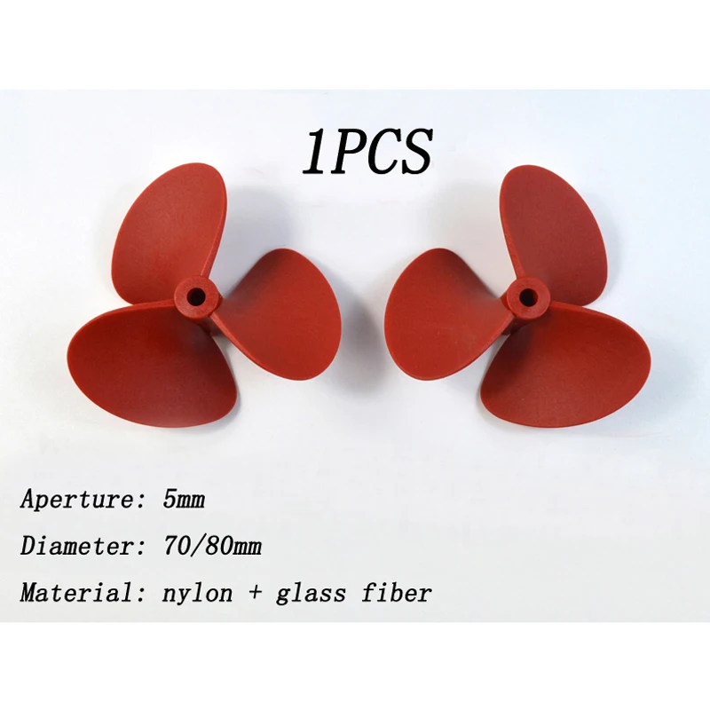 1PCS 5x70mm 5x80mm Large Thrust ROV Propeller 5mm Shaft Nylon Prop L/R ...