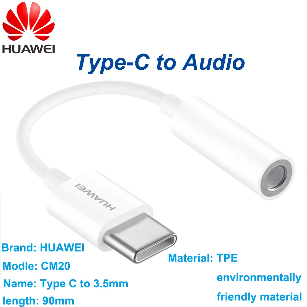 Original Huawei USB Type C 3.5mm Earphone Jack Aux Audio Cable Adapter ...