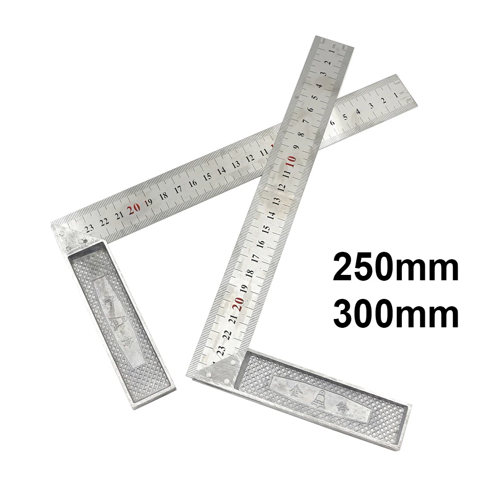 250mm/300mm Aluminum Alloy Square Ruler Right Angle Measuring Rule Tool ...