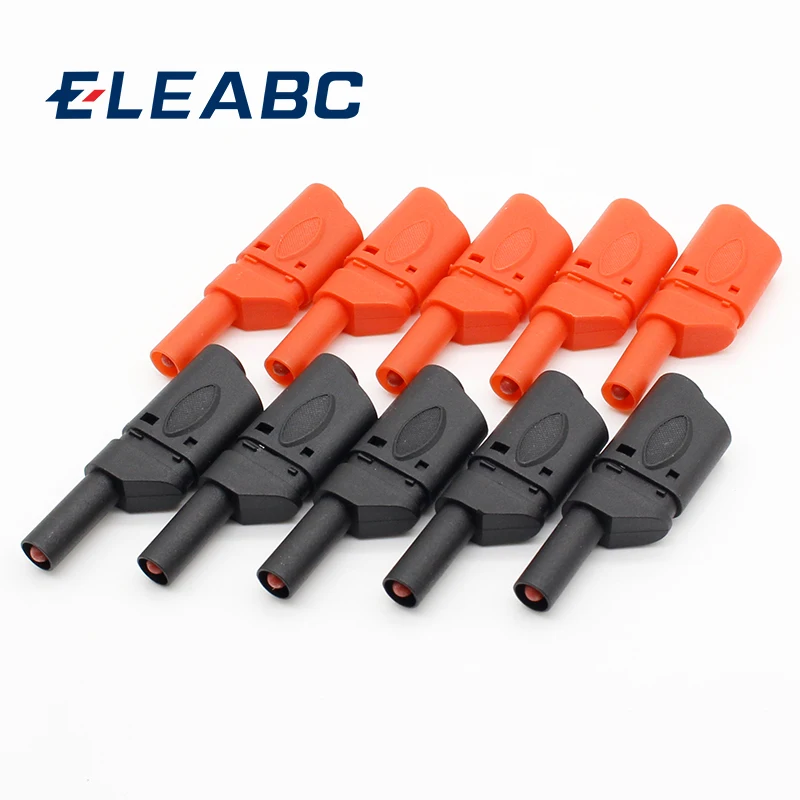 10Pcs-Red-Black-Safety-Fully-Insulated-4mm-Male-Stackable-Banana-Plug ...