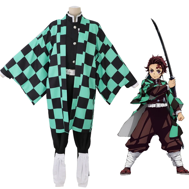Anime Demon Slayer Tanjiro Kamado Cosplay Costume Set - AllCosplay.com