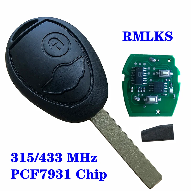 Remote Key Fob COMPLETE 433MHZ WITH ELECTRONICS For Mini Cooper R50 R53 ...