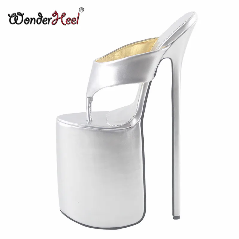 12 Heel High 30cm Stiletto Platform Black Sexy Slip Sandals - AliExpress