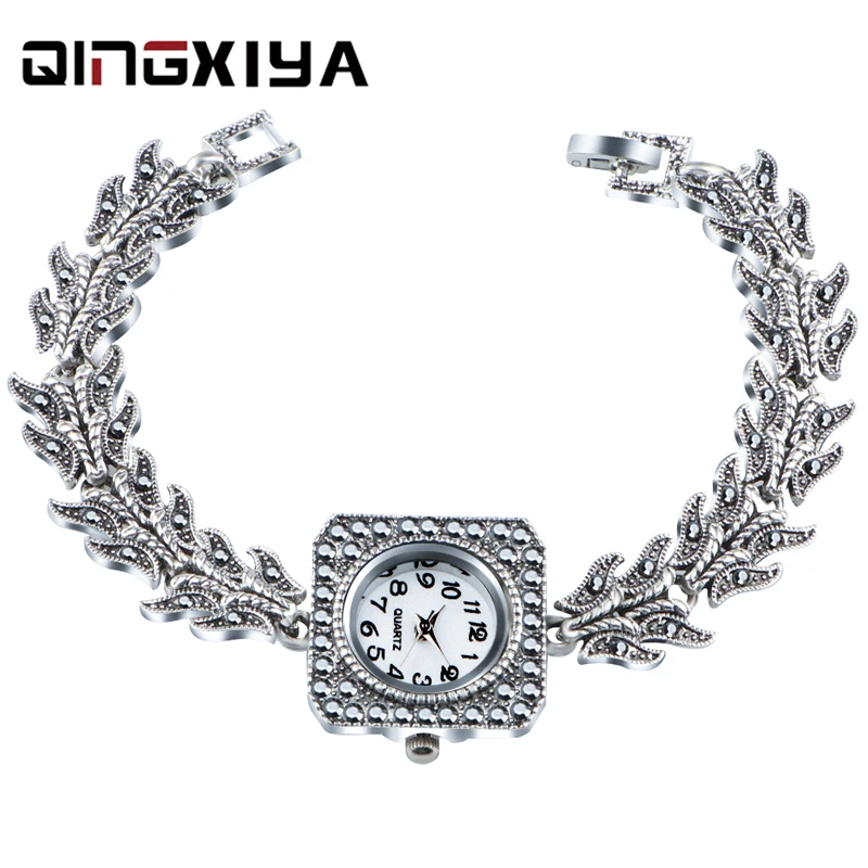 QINGXIYA-New-Ladies-Antique-Silver-Bracelet-Watches-Women-Dress-Watch ...