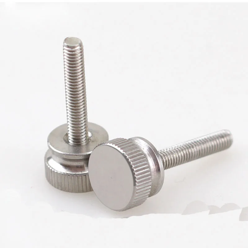 2pcs M5 M6 made of stainless steel round high head steps knurled hand ...