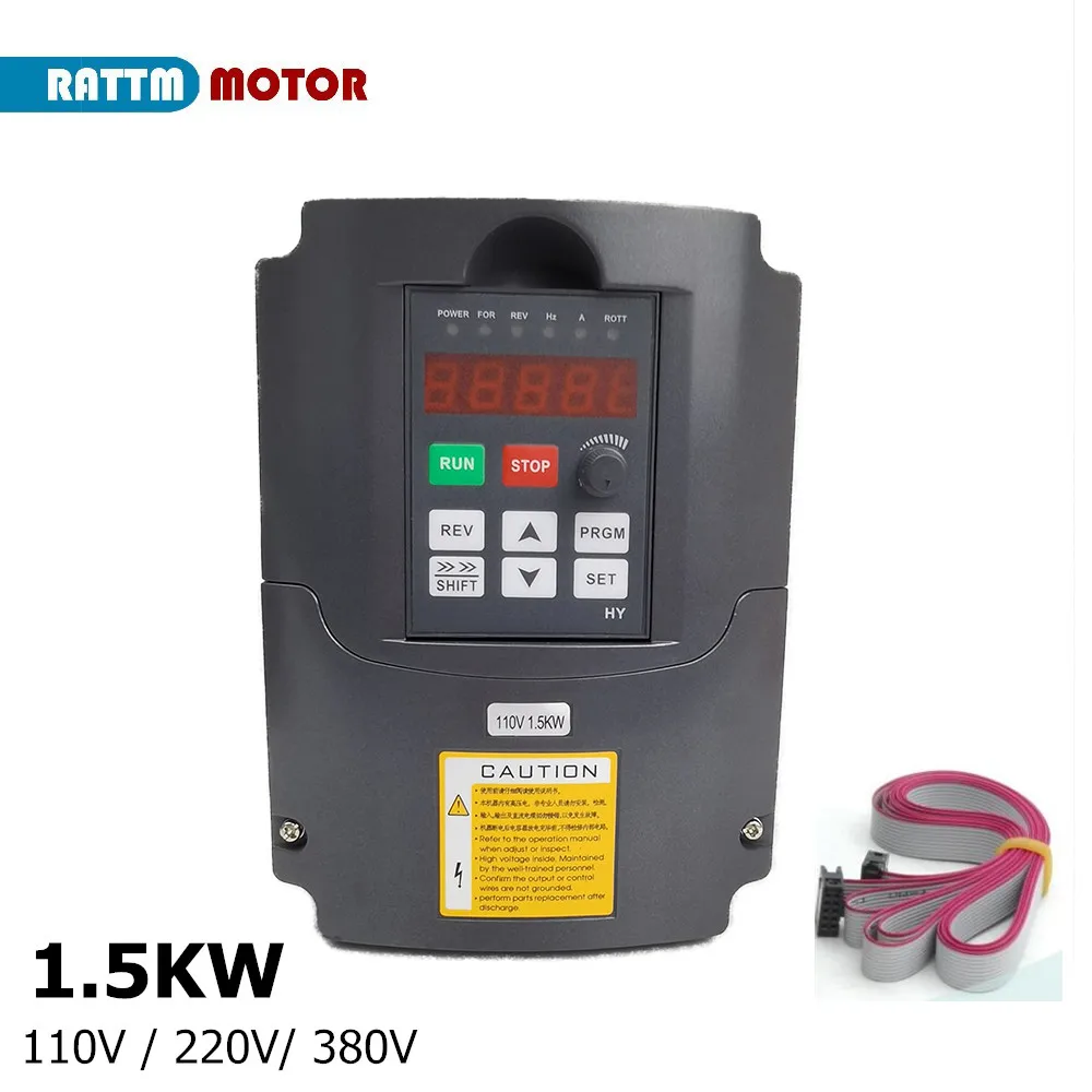 1.5KW Inverter VFD 110V 220V 380V 7A Variable Frequency Input Phase 1 ...