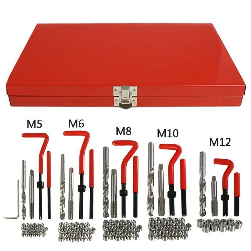 131pcs THREAD/RETHREAD REPAIR KIT/SET M5 M6 M8 M10 M12 METRIC|kit kits ...