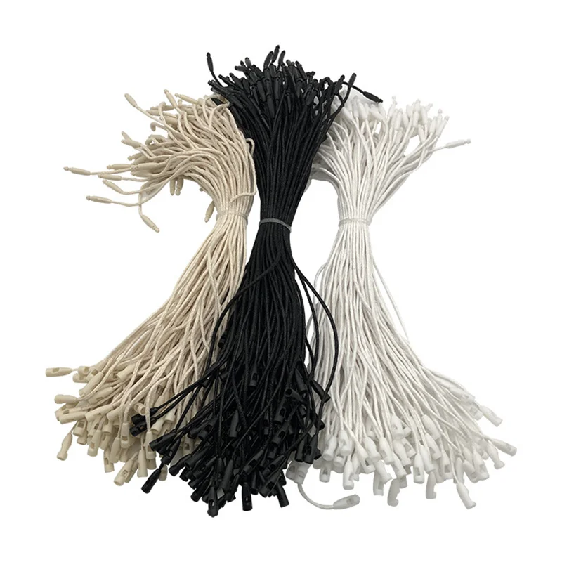 100PC-lot-Plastic-Tag-White-Beige-Black-Hang-Tag-Polyester-Rope-String ...