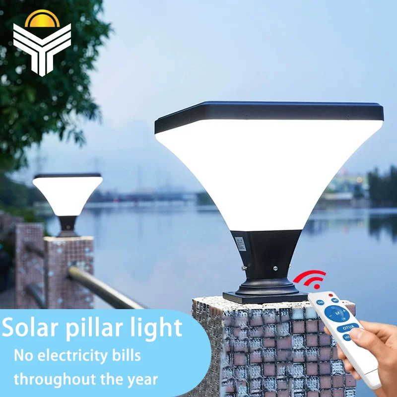 24000mAh Villa Column Lamps Solar LED Light Outdoor Pillar Outdoor ...
