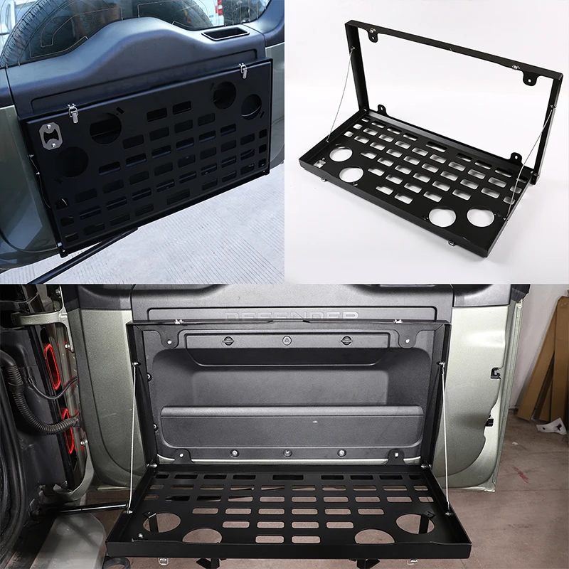 1Pcs-Alloy-Matte-Black-Tailgate-Table-Rear-Door-Foldable-Shelf-Storage ...