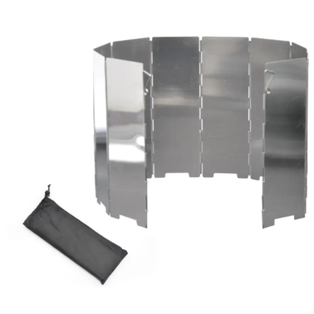 10 Plate Foldable Stove Windshield Outdoor Cooking Gas Stove Wind ...