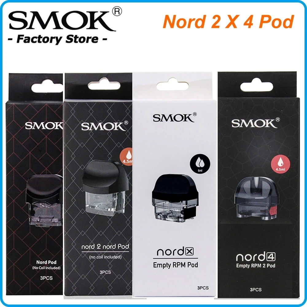 Original-SMOK-Nord-2-4-X-Pod-Empty-Cartridge-Replacement-Nord-50W-Pods ...