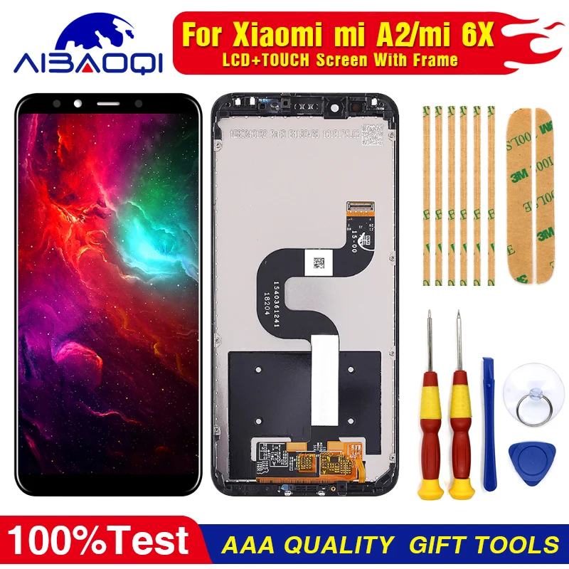 XUNQIYI For 5.99'' Xiaomi mi A2/mi 6X LCD&Touch screen Digitizer with frame assembly lcd screen ...