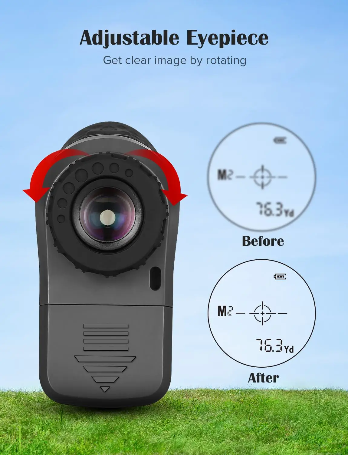 BOBLOV K600G/AG 600M Golf Range Finder 6X Laser Rangefinder with Jolt ...