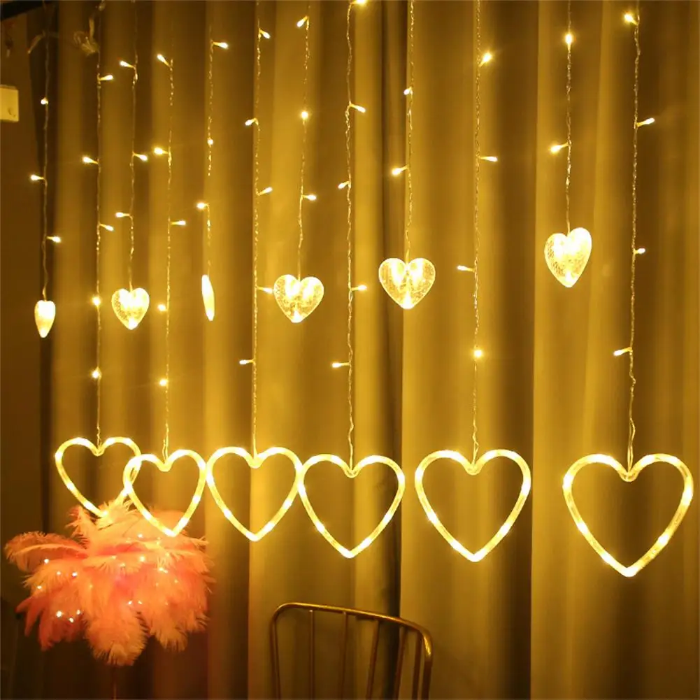 Heart-shaped Led Light String Love Letter Curtain Lamps Battery Powered ...