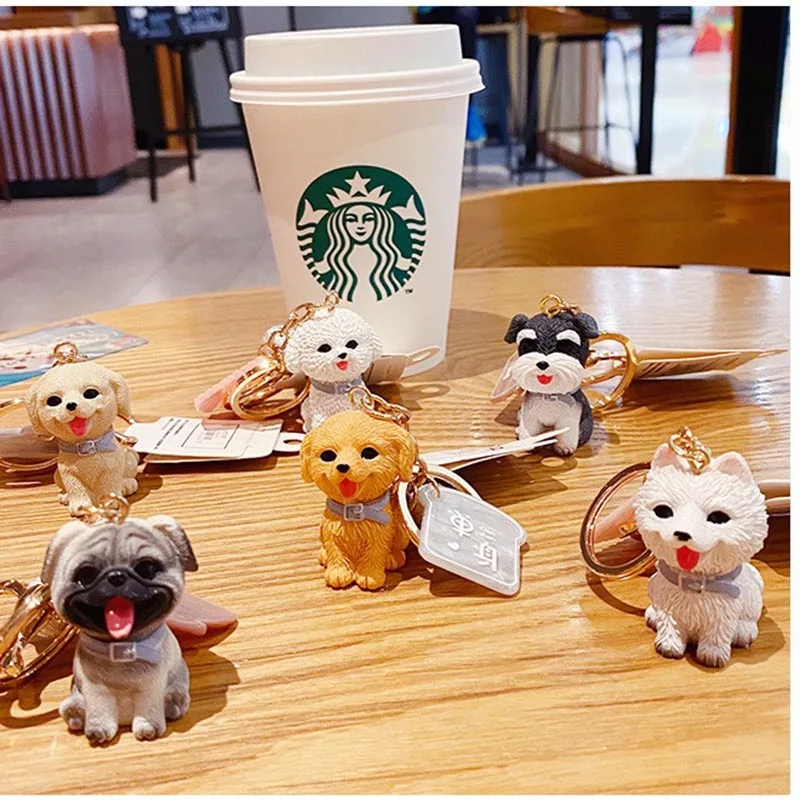 Schnauzer-Teddy-Woman-Cute-Animal-Dog-Keychain-Fashion-Key-Chain-Ring ...