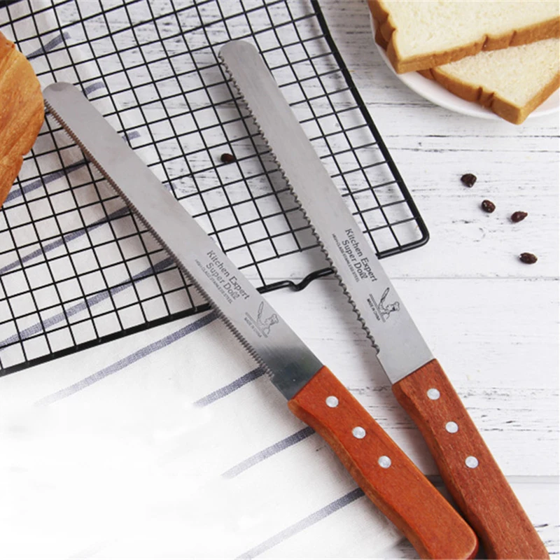 Edelstahl-Brot-Messer-Sah-Kuchen-Schneiden-Werkzeug-Backen-Toast-Messer ...