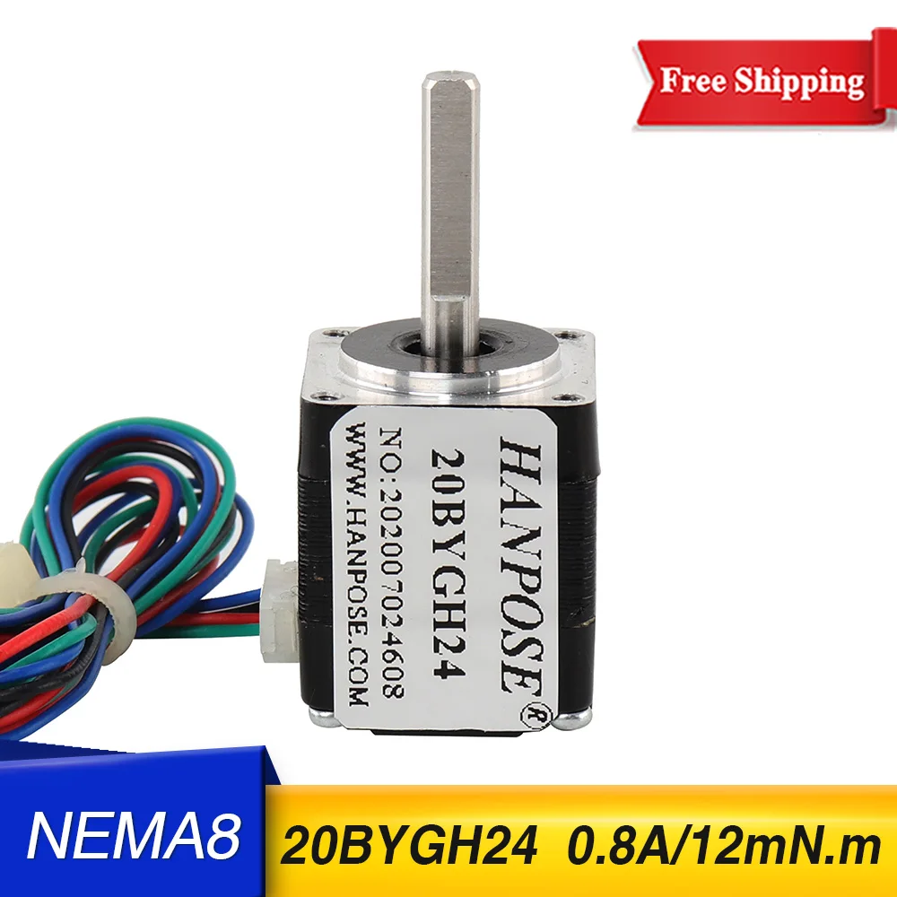 Mini-Stepper-Motor-H24mm-20BYGH24-12mN-m-0-8A-1-8-Degree-CNC-Milling ...