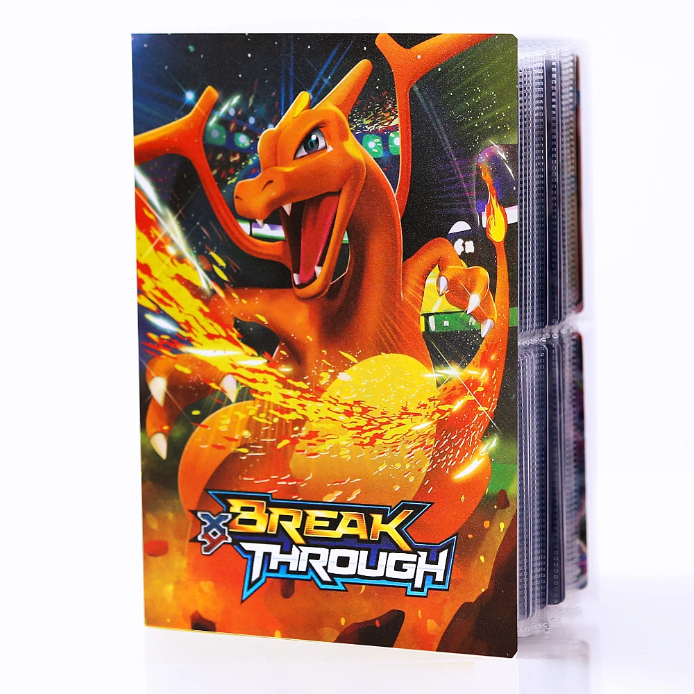 Pokemon Pikachu Charizard Letters Book Binder Kawaii Game Playing Card ...