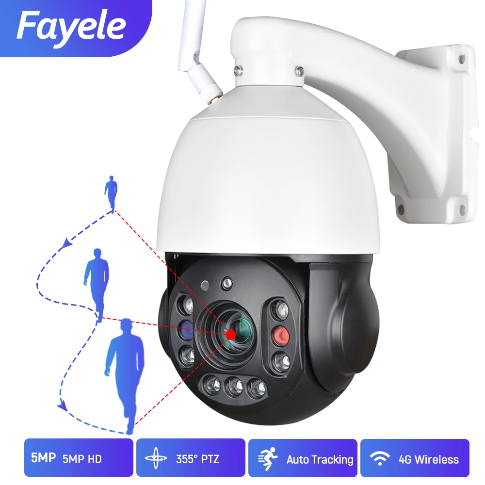 Wireless 4g Auto Tracking Ptz Camera 30x Zoom 5mp Cctv Home Security ...