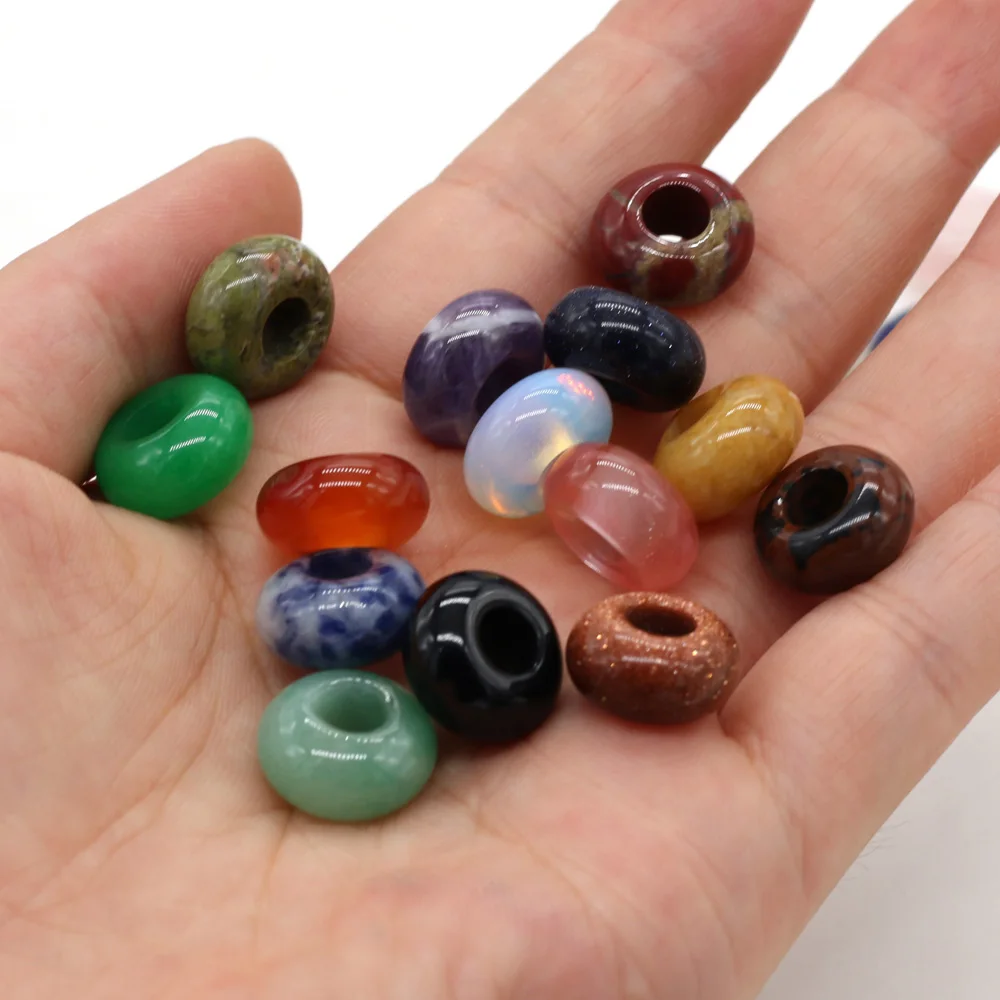 Natural-Stone-Loose-Beads-Abacus-Shape-Big-Hole-Charms-loose-Bead-Size ...