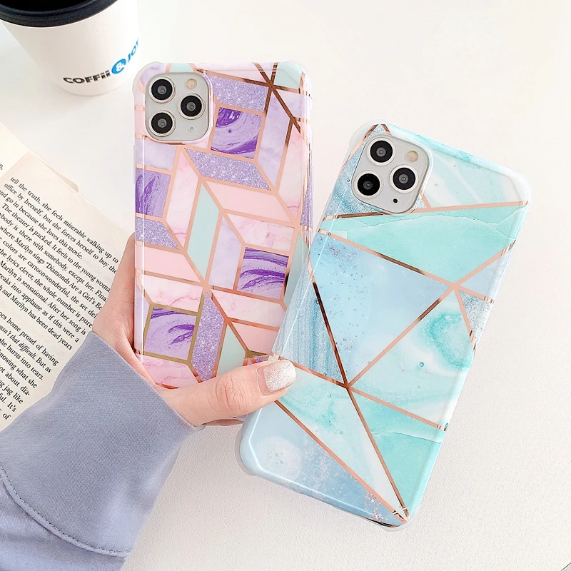 Luxury Geometric Marble Phone Case For iPhone