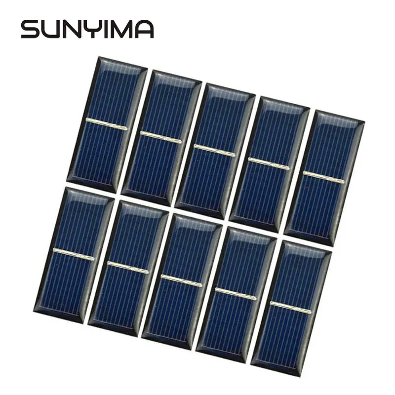 SUNYIMA 10Pcs 0.5V 220mA Poly Solar Panels 55*22mm Mini Solar Cell ...