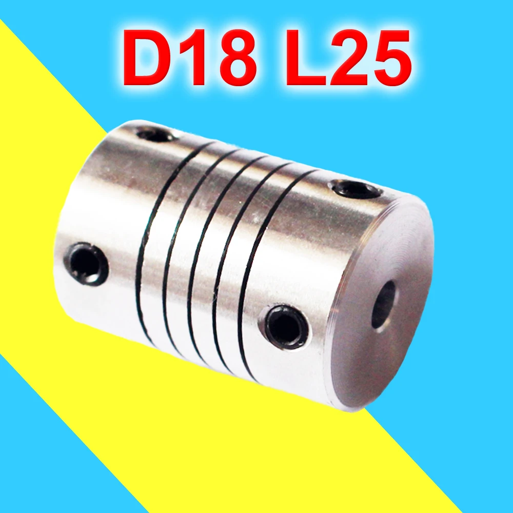 3PCS Flexible Coupler Shaft Coupling D18 L25 CNC Router Parts Hole Size ...