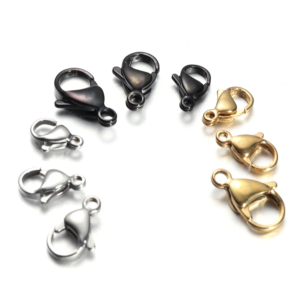 Semitree 25Pcs 9mm Stainless Steel small Lobster Clasps Hooks Bracelet ...