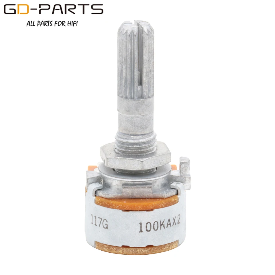100KAX2 Stereo Volume Pot, Dual 100K Log Taper Potentiometer Alps RK16 ...