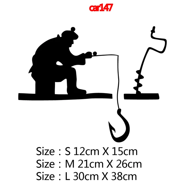 Car-styling Funny Go Fishing and Carp Hunter Car Decal Stickers 3D Car ...