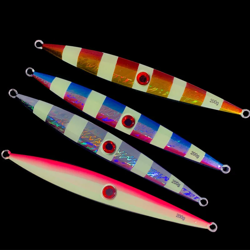 OBSESSION 200g 250g 300g Slow Fall jigging lure Luminous Metal Jigs ...